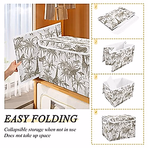 CaTaKu African Animals Storage Bins with Lids and Handles, Fabric Large Storage Container Cube Basket with Lid Decorative Storage Boxes for Organizing Clothes