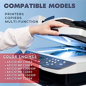 Toner Tap High Yield for Ricoh Aficio MP C3003 C3004 C3004SP C3503SP C3504 (4 Pack Bundle) 841813 841816 841815 841814 Compatible Replacements