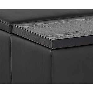 Aldo Lift Top Storage Ottoman Black - Black Wood