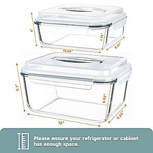 KOMUEE 9 Packs Glass Meal Prep Containers 1&2&3 Compartments,Glass Food Storage Containers with Airtight Lids，Glass Lunch Containers,Glass Bento Boxes,BPA Free,Gray