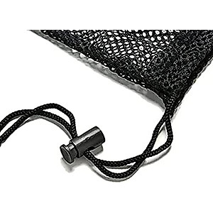 Forever one Durable Nylon Mesh Drawstring Bag Mesh Ditty Bag for Equipment Storage Nylon Travel Bag with Drawstring Cord Lock Closure Net Bag for Toy,Balls, Laundry Bag black , Large(Forever one 02)