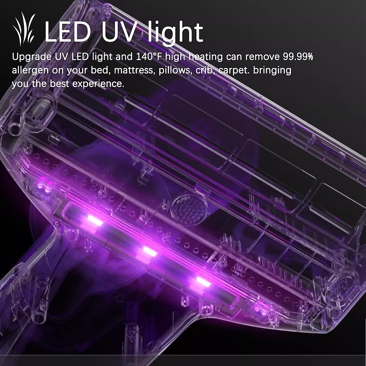 HYNSEN Bed Vacuum Cleaner, Mattress Vacuum Cleaner with UV & High Heating Tech, 12Kpa Strong Suction Handheld Vacuums of Bed Mattress Sofas, Pet Hair and Carpets