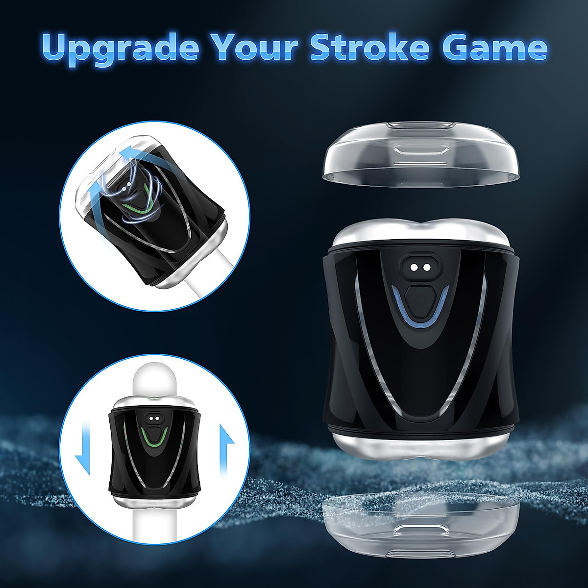 Vibrating Male Masturbator with 9 Vibrations, LUMODIA Male Sex Toys for Men, APP-Controlled Sex Toy Adult Toys Male Masturbators, Men's Pocket Pussy Stroker Adult Toy, Adult Sex Toys & Games Black