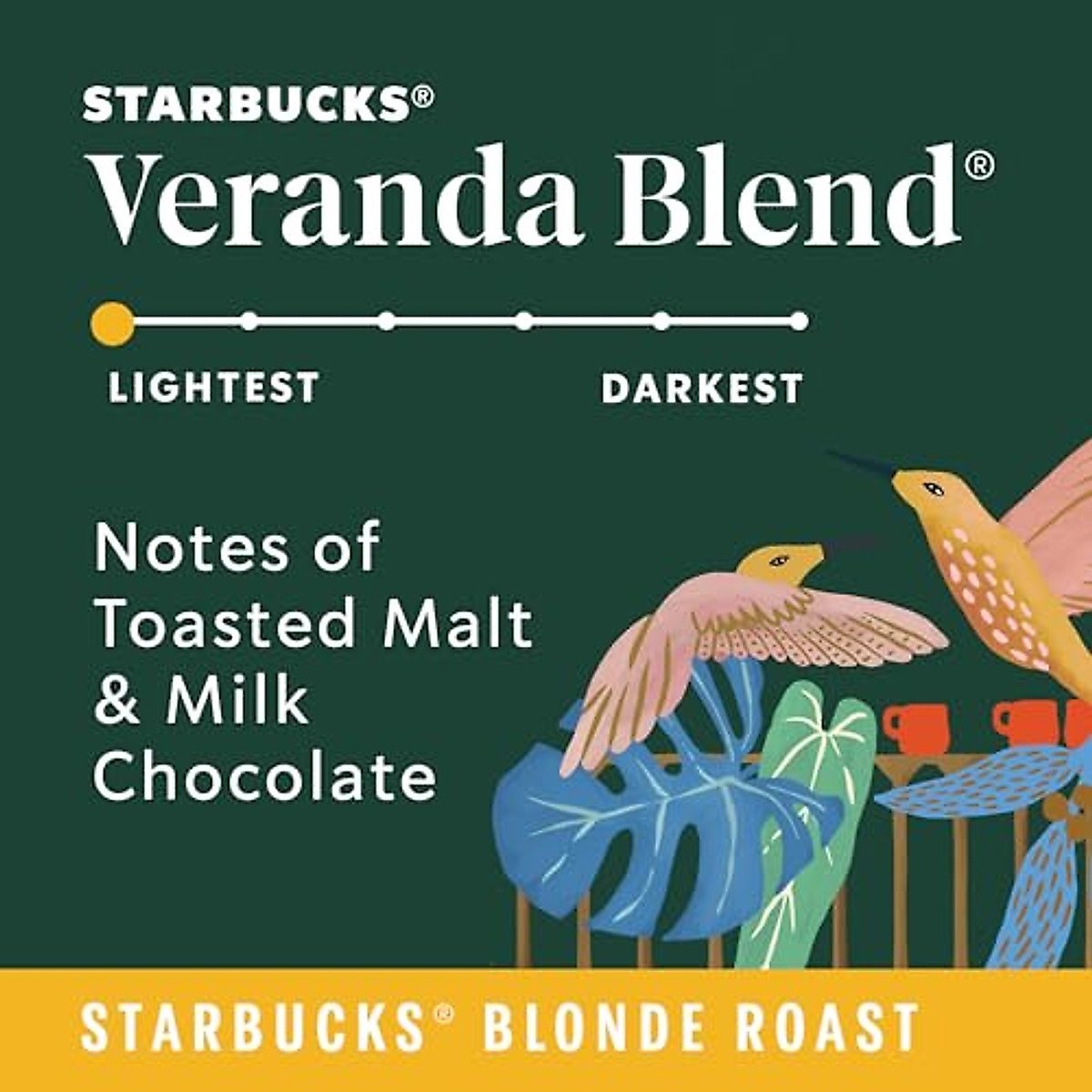 Starbucks Whole Bean Coffee—Starbucks Blonde Roast Coffee—Veranda Blend—100% Arabica—6 bags (12 oz each)
