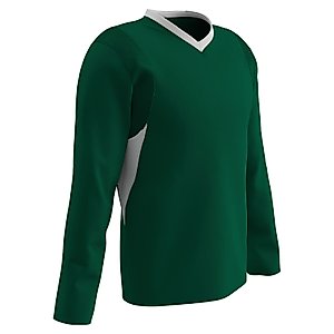 Champro Men's Standard Key Shooter Active Jersey Polyester Basketball Warmup Shirt, Forest Green, White Inset, Adult 3X-Large