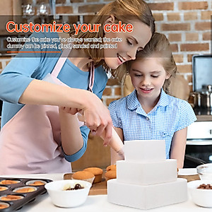 Kisangel Polystyrene Cake Wedding Cake Stand 3Pcs Cake Foams Dummies Heart Shaped Polystyrene Model DIY Cake Modelling for Wedding Arts Crafts Decor Wedding Decor Fake Cake Foam