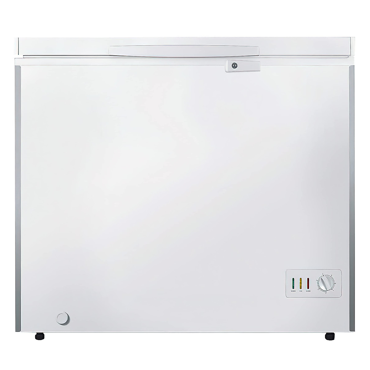 Summit Appliance SCFM73 Commercial Use 6.7 Cu.Ft. Chest Freezer, Lock Included, Manual Defrost, Visual Temperature Alarm, Removable Thermometer, Hammered Aluminum Interior, Adjustable Thermostat