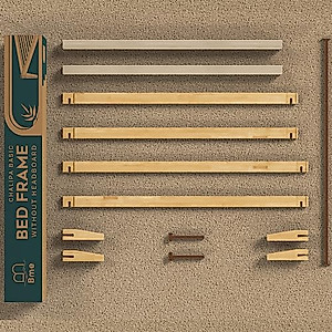 Bme Chalipa 14” Full Size Bed Frame - Wood Platform Bed - Wood Slat Support - No Box Spring Needed - Easy Assembly - Minimalist & Modern Style, Natural