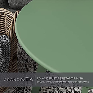 Grand patio Indoor & Outdoor Steel Side Table, Weather-Resistant Round End Table with Square Feet, Small Accen Table Great for Patio, Balcony, Camping