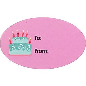 Birthday Gift Tag Stickers 1 1/2 x 2 1/2 Inch 100 Adhesive Labels