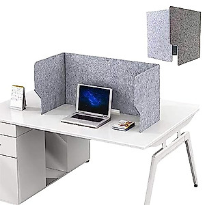 SAGIDAR Desk Barrier Polyester Fiber, Sound Absorbing, Sneeze Guard Desk Divider, Desktop Privacy Panel 60/80/100cm, Office Divider Partition Folding, No Installation Required