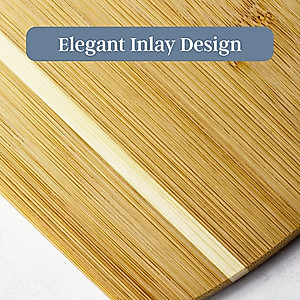 Totally Bamboo Two-Piece Striped Bamboo Cutting Board Set, 13" x 9-1/2" and 11" x 8-1/2"