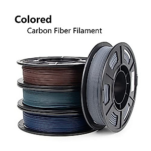 IEMAI 3D Printer Filament Bundle, Colorful Carbon Fiber PLA Filament 250g x 4 Spools, PLA Filament 1.75mm Dimensional Accuracy +/- 0.02mm (Blue/Blue Grey/Brown/Army Green)