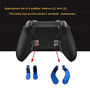 4PCS Metal Paddles Hair Trigger Locks Buttons Replacement for Elite Series 2 Controller, Xbox One Elite Controller & Elite Series 2 Core - Blue