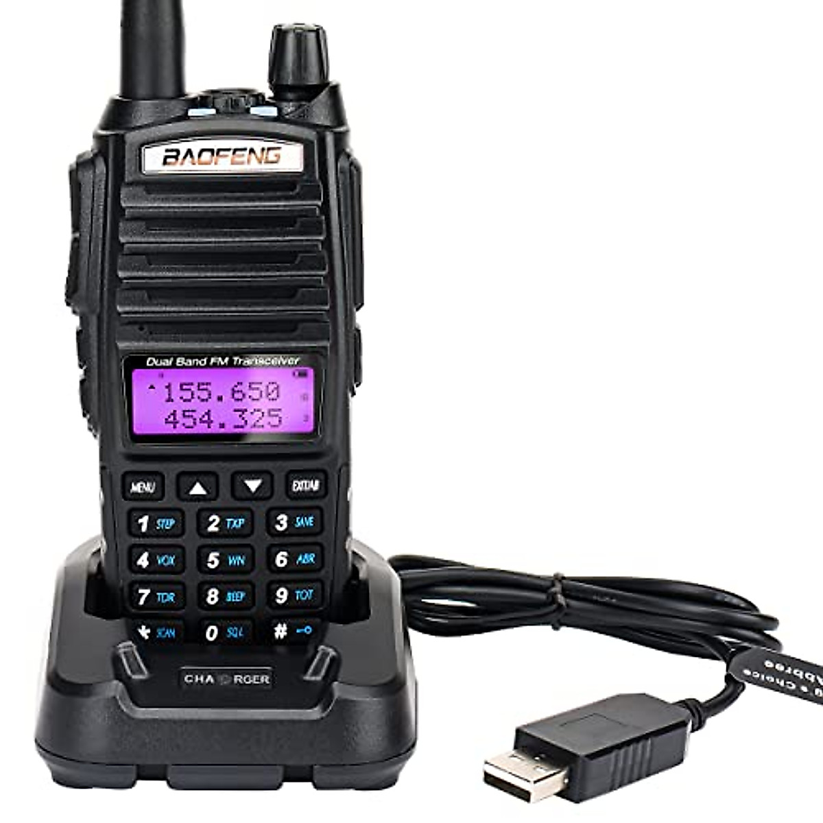 Baofeng USB Cable Battery Charger with Indicator Light for Portable Baofeng UV-82 UV-82HP UV-82L Series Two-Way Radios