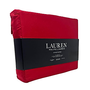 Lauren Ralph Lauren Dunham Sateen 3 pc Twin Sheet Set Admiral red