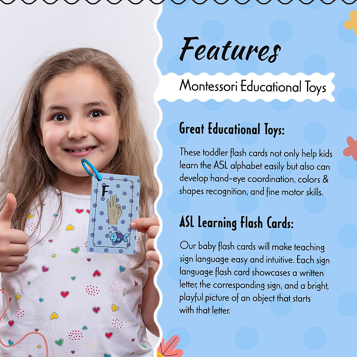 Little Signs Collection Sign Language Flash Cards - American Sign Language Flash Cards for Kids - Montessori Educational Toys - ASL Flash Cards for Babies, Toddlers, or Kids - 1 to 4 Years