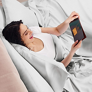 Empyrean Full Size Sheets - 4 PC Super Soft Bed Sheets Full Size - Double Brushed Microfiber Full Size Bed Sheets - Hotel Luxury Silver Light Gray Full Size Sheet Sets, with 4 Corner Elastic Straps