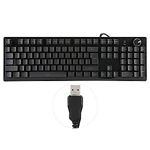 Archuu Mechanical Gaming Keyboard, RGB LED Rainbow Backlight Mechanical Keyboard Wired Gaming Keyboard E-Sport Gaming Home Office Notebook Computer Universal K620D(Black)