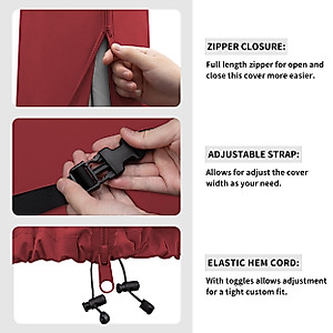 Easy-Going Patio Umbrella Cover Outdoor Market Umbrella Cover with Zipper and Storage Bag Waterproof Cantilever Parasol Cover for 7ft to 11ft Umbrella, Red