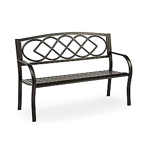 Celtic Knot Garden Bench Black Aluminum Backed