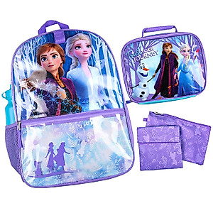 Disney Frozen Anna Elsa Olaf Trust Your Journey 5 PC Backpack Set Tote Bag