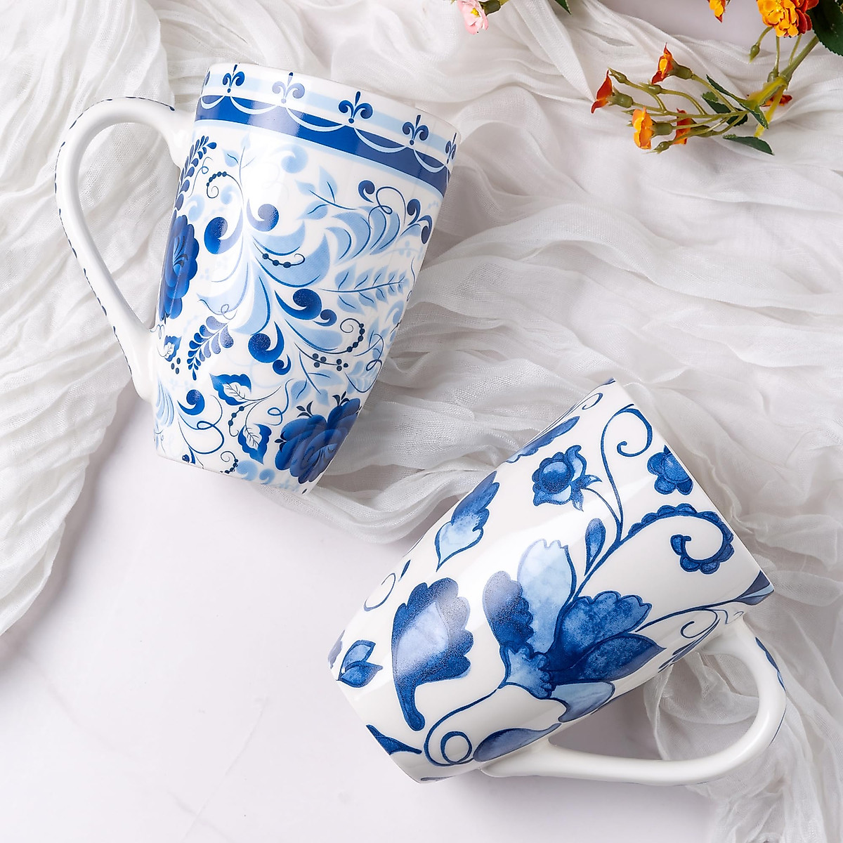 GBHOME Tea Mug with Infuser and Lid, 18 Ounce large Ceramic Loose Leaf Tea Cup,Microwave, Dishwasher Safe Tea Steeping Mug,Pefect Gift For Tea Lover