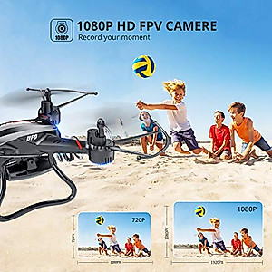Holy Stone F181W 1080P FPV Drone with HD Camera for Adult Kid Beginner, RC Quadcopter with Carrying Case, Voice Control, Gesture Control, Wide Angle Live Video, Altitude Hold, 2 Batteries, Easy to Fly