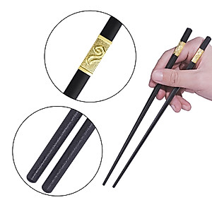 LNAUJS Fiberglass Chopsticks, 10 Pairs, Reusable and Non-Slip, Dishwasher Safe, Chinese Chopsticks for Restaurant Dining and Home Kitchen