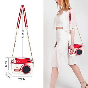 Crossbody Bag For Women Trendy Shoulder Bag with Zipper Pocket Unique Cute Purse Handbags (red)