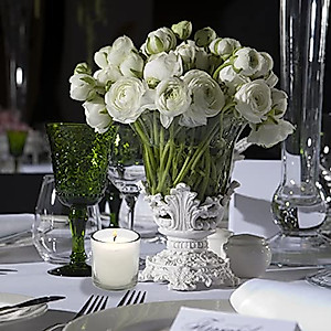 White Votive Candles in Glass Jar - 3 Pk Glass Votives - Long Burning Votives 24 Hour Candle - Smokeless Unscented Votive Candles - Wedding Votive Candles for Wedding Dinner Party - Relaxing Candles