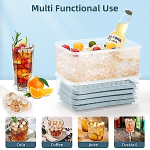 WIBIMEN Mini Ice Cube Trays, Upgraded Small Ice Cube Trays Easy Release, 104x4 PCS Tiny Ice Cube Tray Crushed Ice Tray for Chilling Drinks Coffee Juice(4Pack Blue Ice trays & Ice Bin & Ice Scoop)