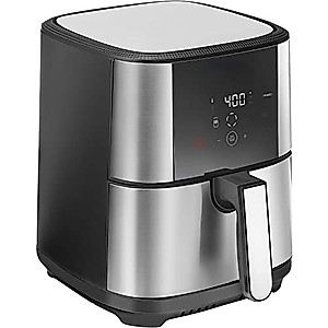Touch Digital Air Fryer, 5 Qt, Stainless Steel, With 4 Built-in Cooking Functions, Built-in LED, Intuitive Digital Control, Suitable For Dining Room or Kitchen Etc, Silver