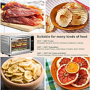 HOMOKUS Food Dehydrator 9 Stainless Steel Trays, Large Food Dehydrator Machine Usable Area up to 13.4ft², 650W Digital Touch Control Food Dryer Dehydrator with 24hrs Timer & up to 176℉ Temperature, Fruit Dehydrators for Food and Jerky, Dog Treats, Meat, V