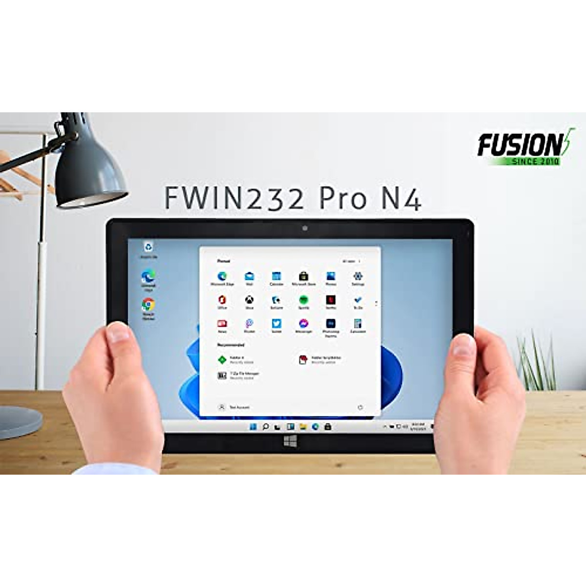 Fusion5 10" Windows 11 FWIN232 PRO N4120 Intel Quad-Core Ultra Slim Windows Tablet PC - 6GB RAM, 128GB Storage, 1920x1200 FHD Display, USB 3.0, Micro HDMI, 5MP & 2MP Cameras, Expandable M.2 Storage