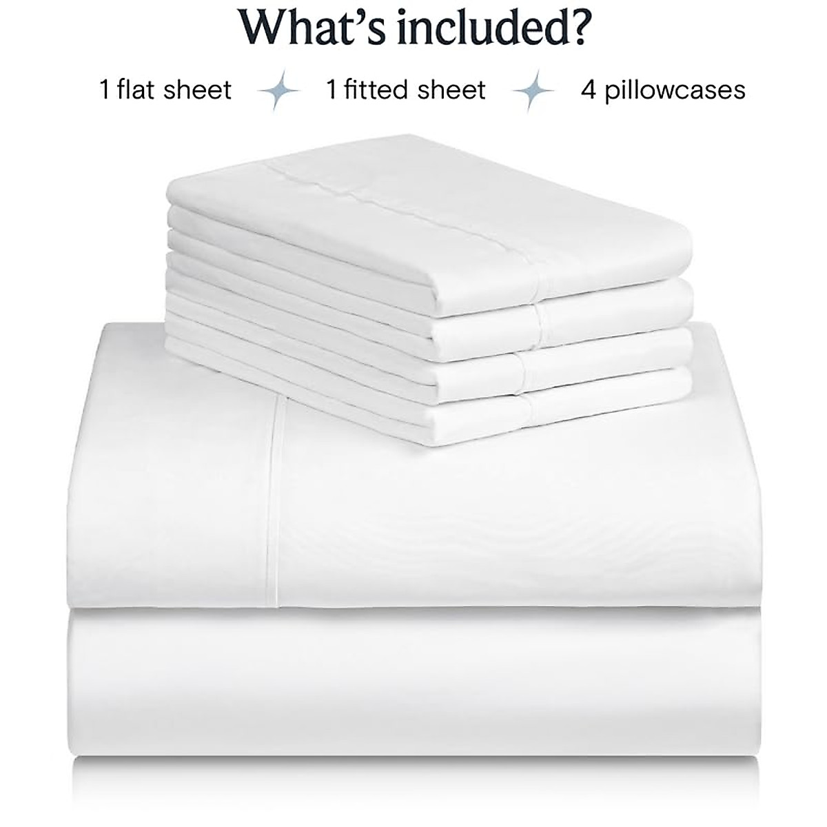 LuxClub 6 PC Queen Sheet Set, Breathable Luxury Bed Sheets, Deep Pockets 18" Eco Friendly Wrinkle Free Cooling Sheets Machine Washable Hotel Bedding Silky Soft - White Queen