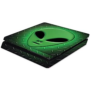 MightySkins Skin Compatible with Sony PS4 Slim Console - Alien Invasion | Protective, Durable, and Unique Vinyl Decal wrap Cover | Easy to Apply, Remove, and Change Styles | Made in The USA