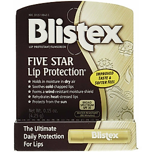 Blistex Five Star Lip Protection Lip Protectant/Sunscreen SPF 30 0.15 OZ - Buy Packs and SAVE (Pack of 6)
