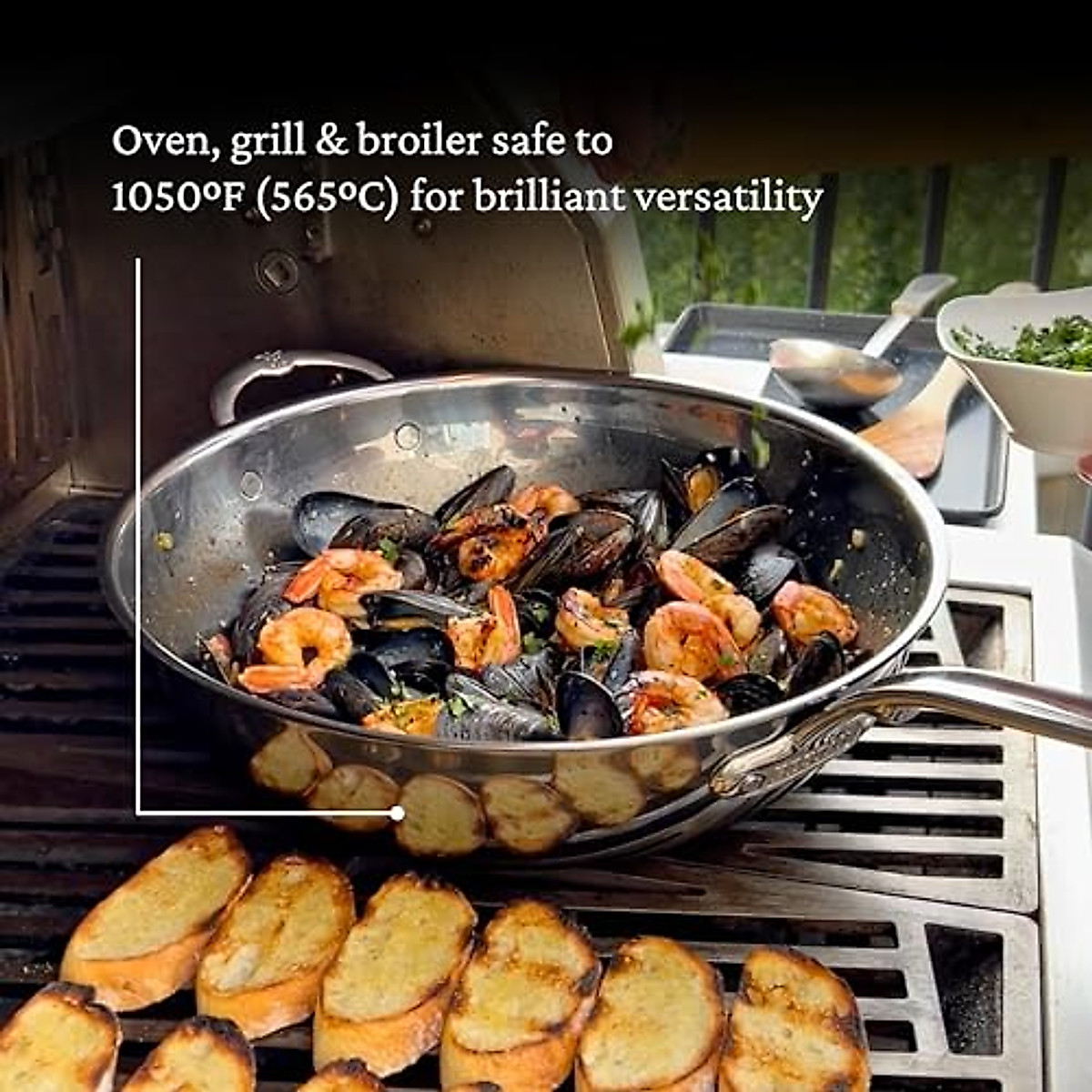 Hestan - NanoBond Collection - Stainless Steel Chef's Pan, Induction Cooktop Compatible, 14-Inch