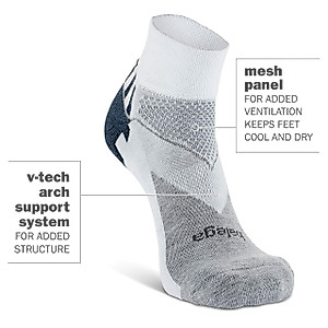 Balega Enduro V-Tech Quarter Socks For Men and Women (1 Pair), Charcoal/Cobalt, Small