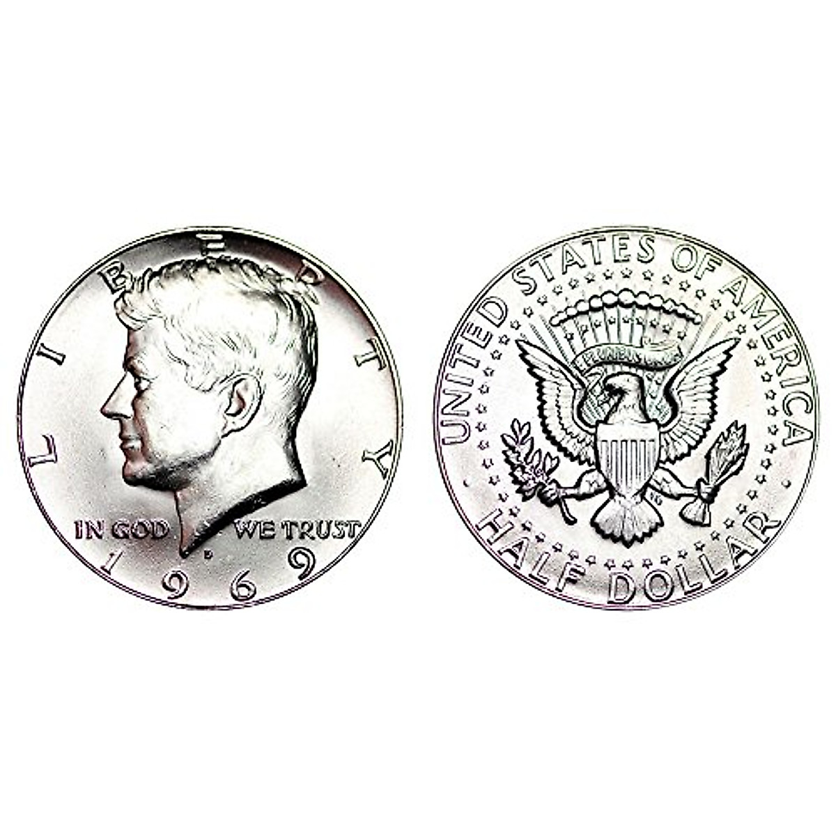 1969 D Kennedy Half Dollar 40% Silver 1/2 Brilliant Uncirculated