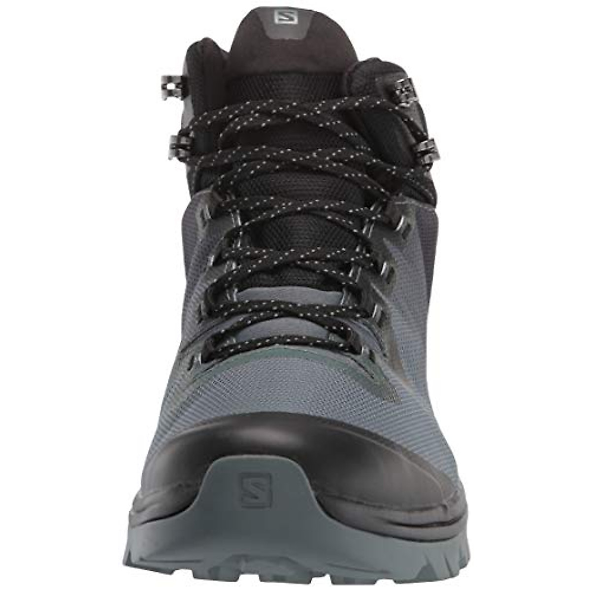 Salomon VAYA MID Gore-TEX Hiking Boots for Women, Stormy Weather/Black/Trooper, 5