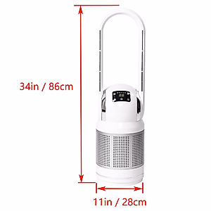 DIGBYS Dreo Fan with Remote Control Fan Tower 8h Timer 8 Speeds Air Purifier, for Home Bedroom Kitchen