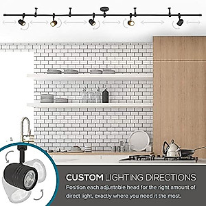 Catalina Lighting 96" Transitional 5-Light Integrated LED Flex Track Ceiling Light, Oil Rubbed Bronze