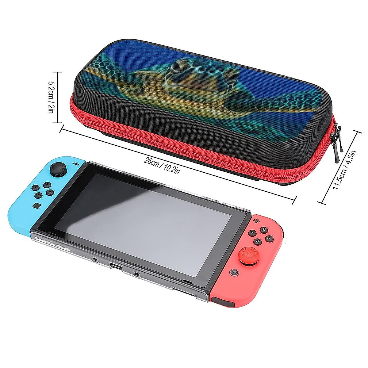 Huge Sea Turtle Travel Carrying Case Game Bag for Nintendo Switch Console Accessories Holds 20 Game Card Bag