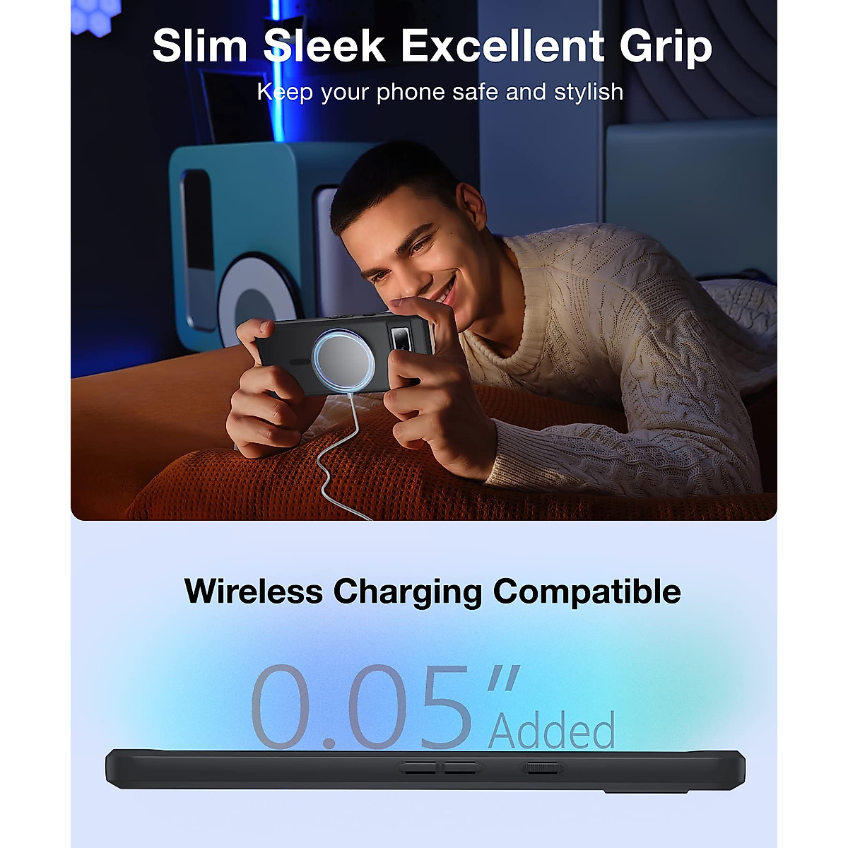 FNDMIL NO.1 Magnetic for Google Pixel 7a Case [Compatible with MagSafe][Anti-Fingerprint][Slim Fit][Military Shockproof] Translucent Matte Hard Back Pixel 7a 5G Phone Cover, Black