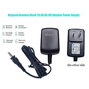 OEM Genuine Shark 13.3V 0.75A AC/DC Adapter for Shark VM200 26 VM20026 VM200C VC200 UM200 UM205 VC205 VACMOP 10.8V Li-ion Battery Pro Cordless Floor Vacuum Mop Hand Vac DCVM200 DK012-133075H-U Charger