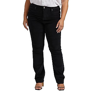 JAG Jeans Women's Plus Size Ruby Mid Rise Straight Leg Pants, Black, 14 Plus