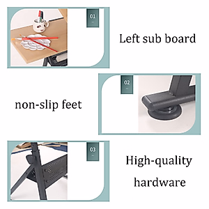 Drawing Table Adjustable Height Drafting Desk/Tiltable Glass Tabletop Drawing Table with 2 Storage Drawers And One Side, for Reading, Writing Art Craft W/Stool, 90 * 60 * 78-93CM beautiful scenery