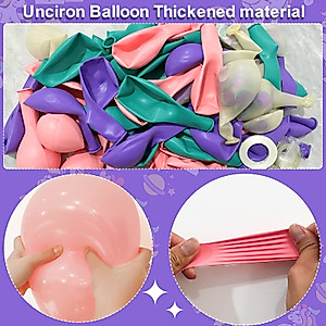 BBeiPulAs 73Pack Pink Purple Blue Balloons 12 Inch Pink Teal Purple Balloons Confetti Latex Balloons for Unicorn Themed Gabby Dollhouse Party Birthday Decorations